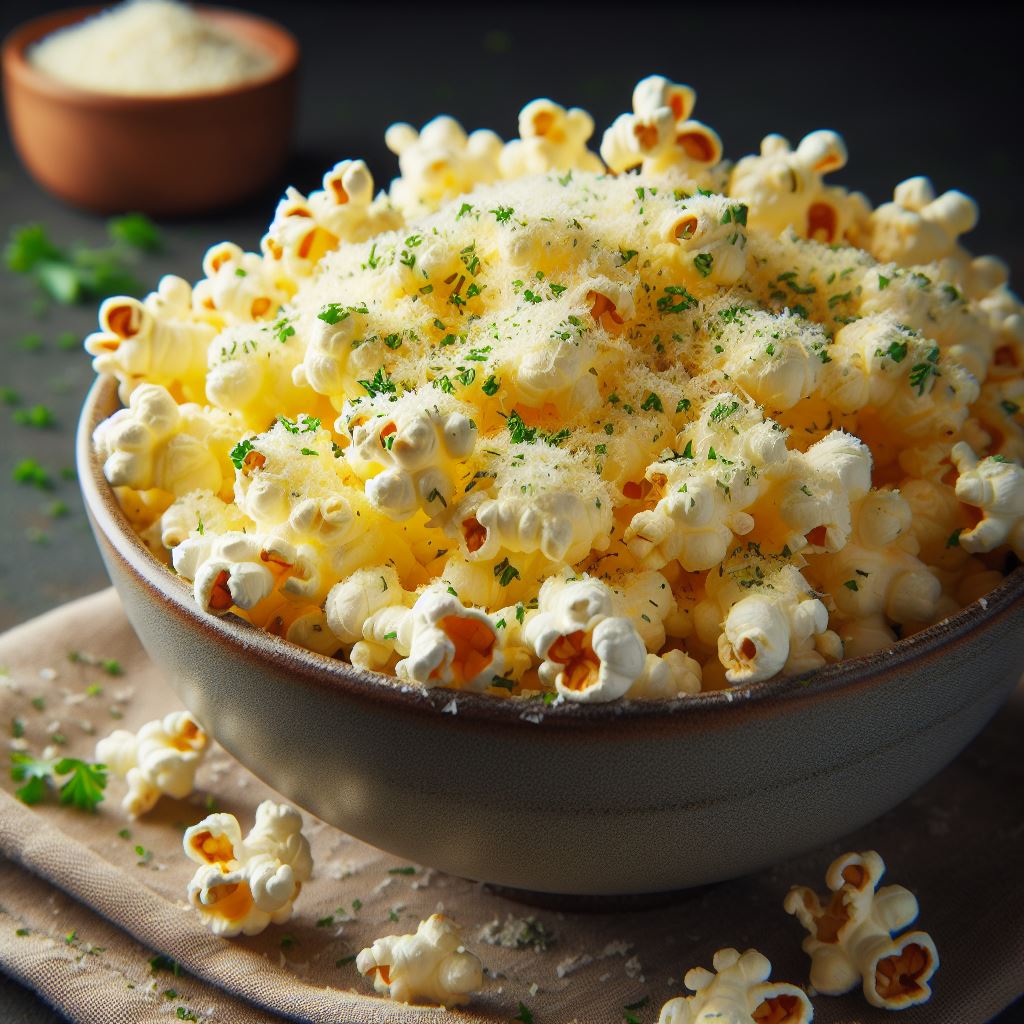 Garlic Parmesan Popcorn | Deliciously Gluten-Free